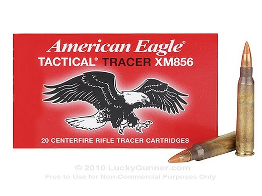 5.56 NATO/ .223 64 grain American Eagle Tactical Tracer Rounds X